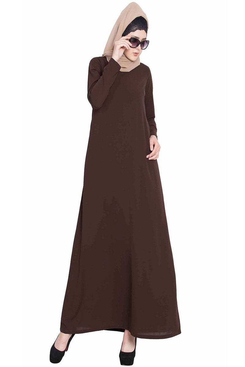 Very Simple Burqa| Burqa with Pockets-Brown – My Store